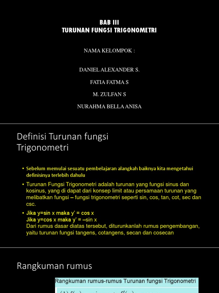 Turunan Fungsi Trigonometri | PDF