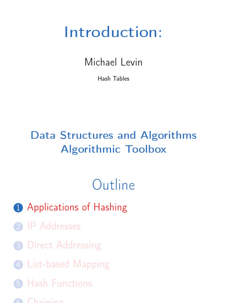 Hash Tables 1 Intro | Download Free PDF | Integer (Computer Science ...