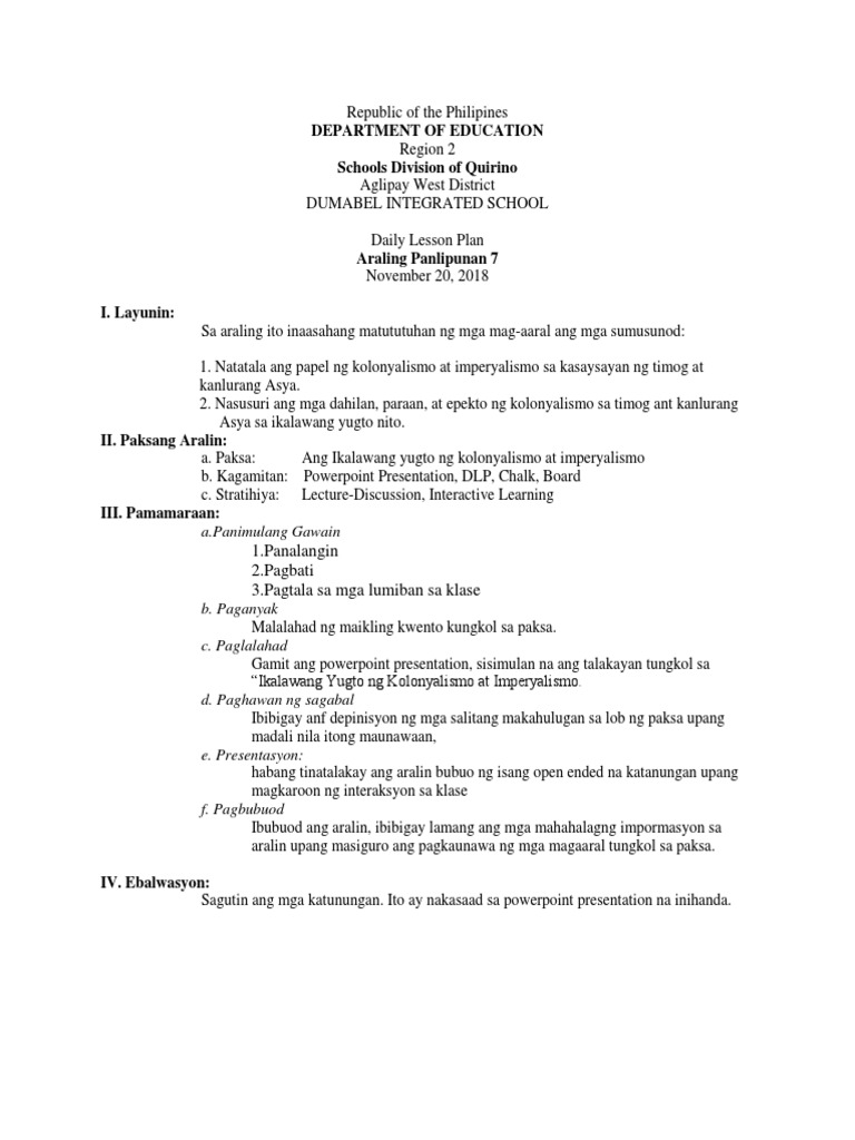 Lesson Plan Nov 20 Ap7 | PDF