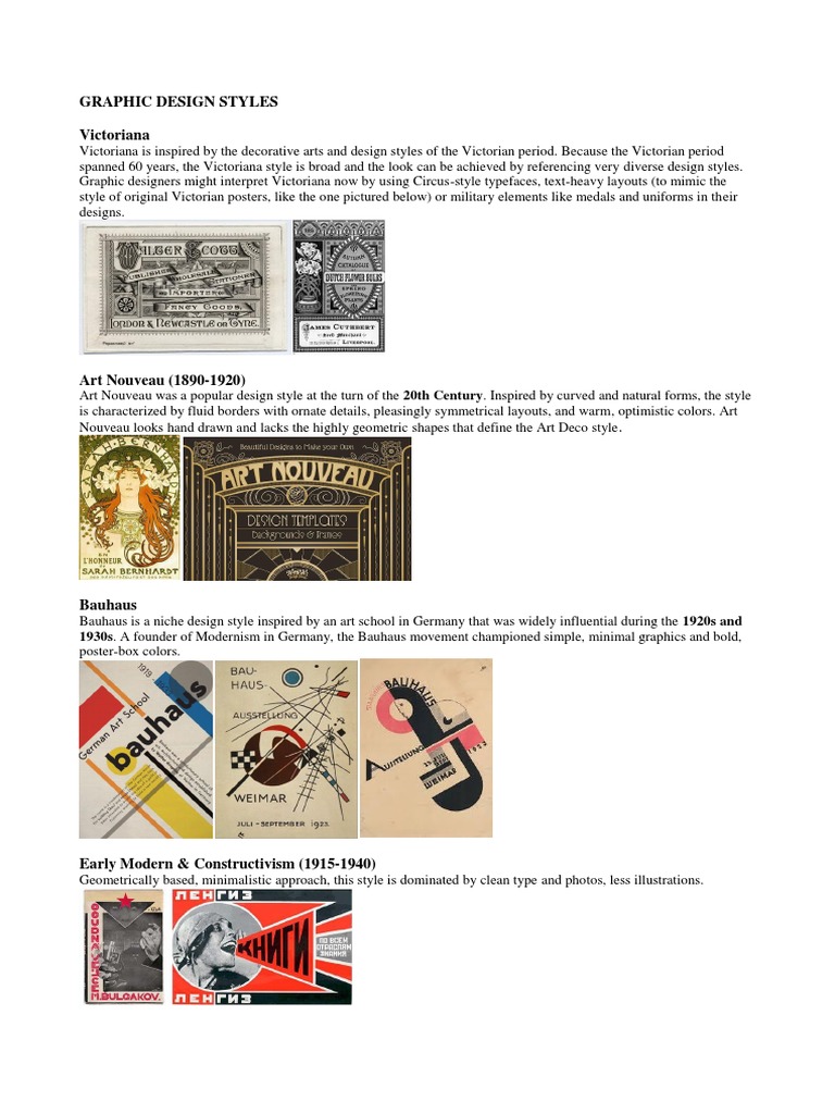 Graphic Design Styles | PDF | Graphic Design | Sans Serif