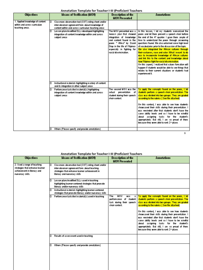 Annotated Lesson Plan Template for Teachers | PDF | Lesson Plan ...