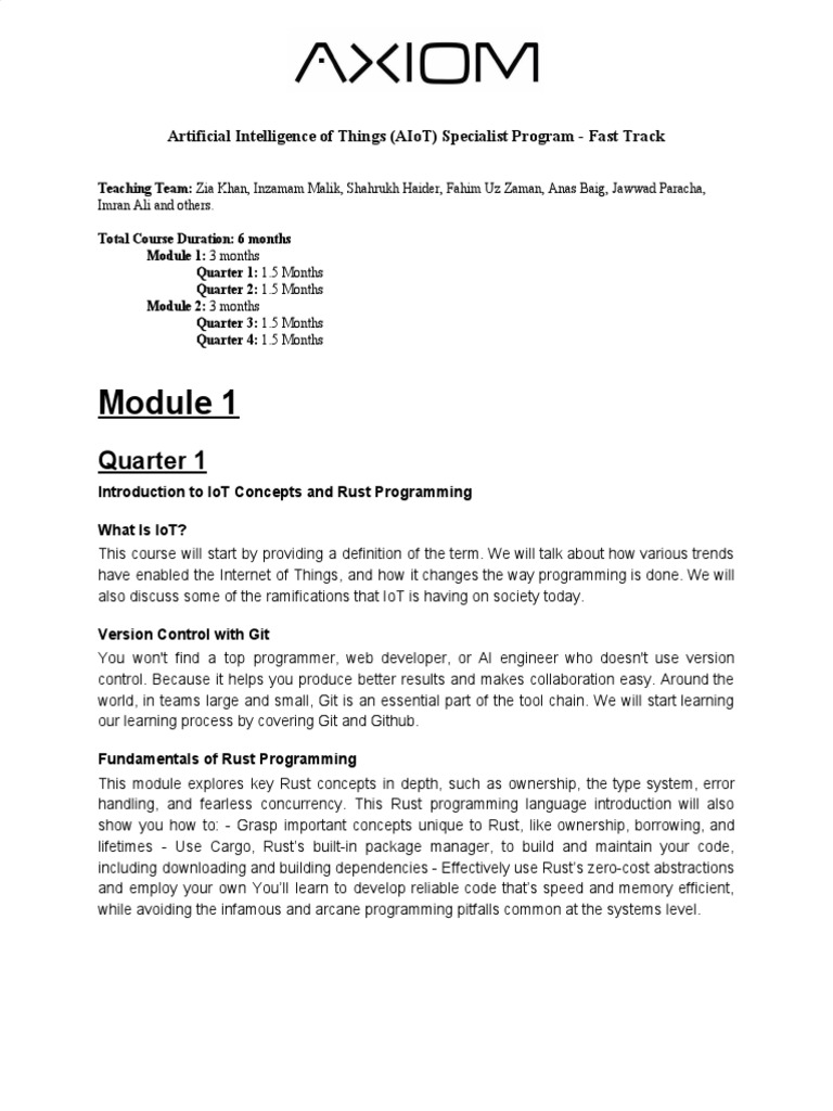 Axiom IoT Syllabus | PDF | Embedded System | Cloud Computing