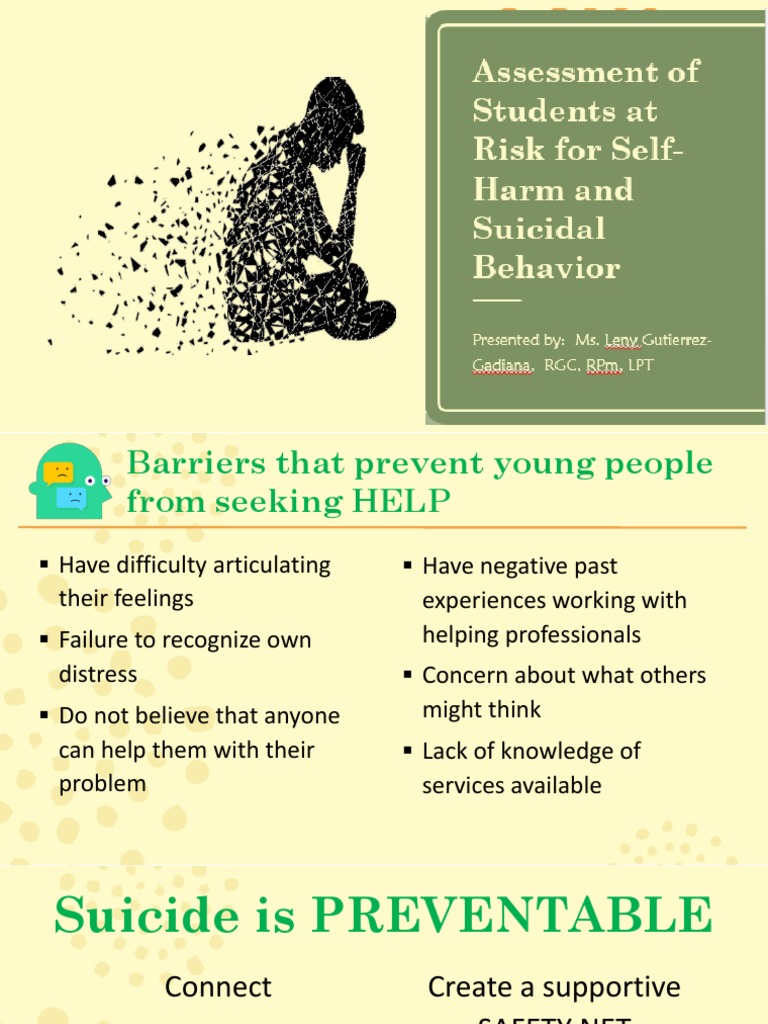 Assessment of Students at Risk For Self-Harm and Suicidal Behavior ...