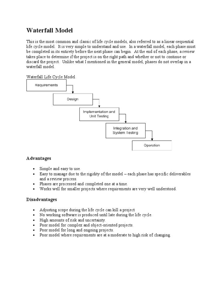 Waterfall Model: Advantages | PDF | Product Lifecycle | Computer ...