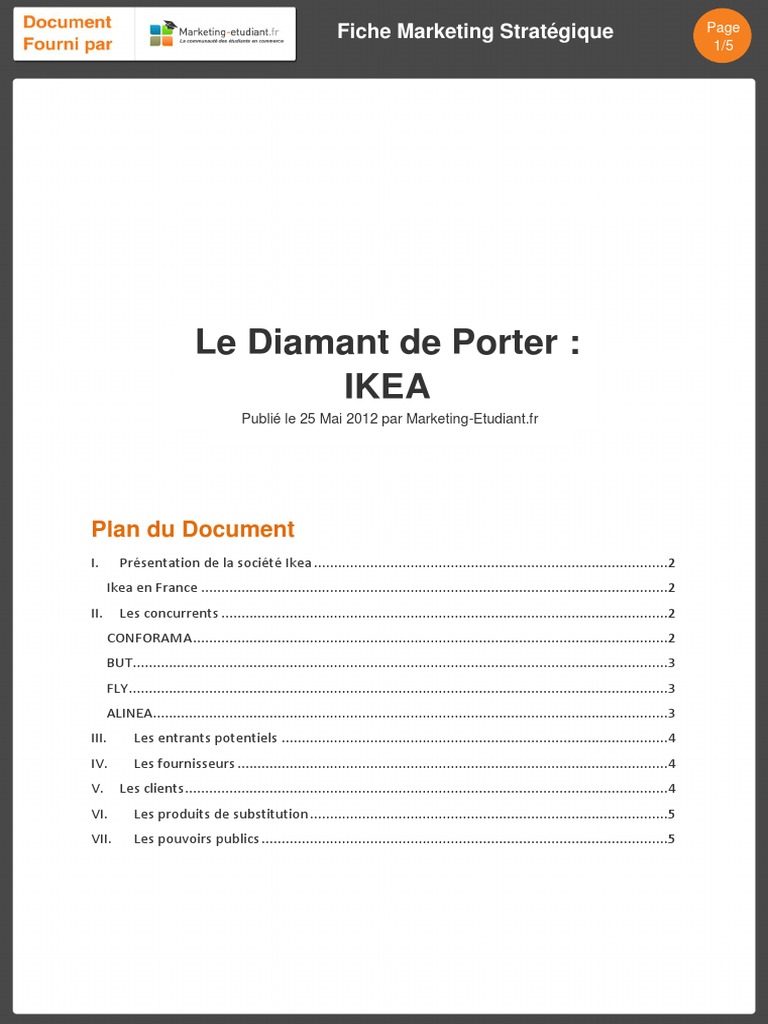 Analyse Stratégique d'Ikea et Concurrence | PDF | France | Meubles