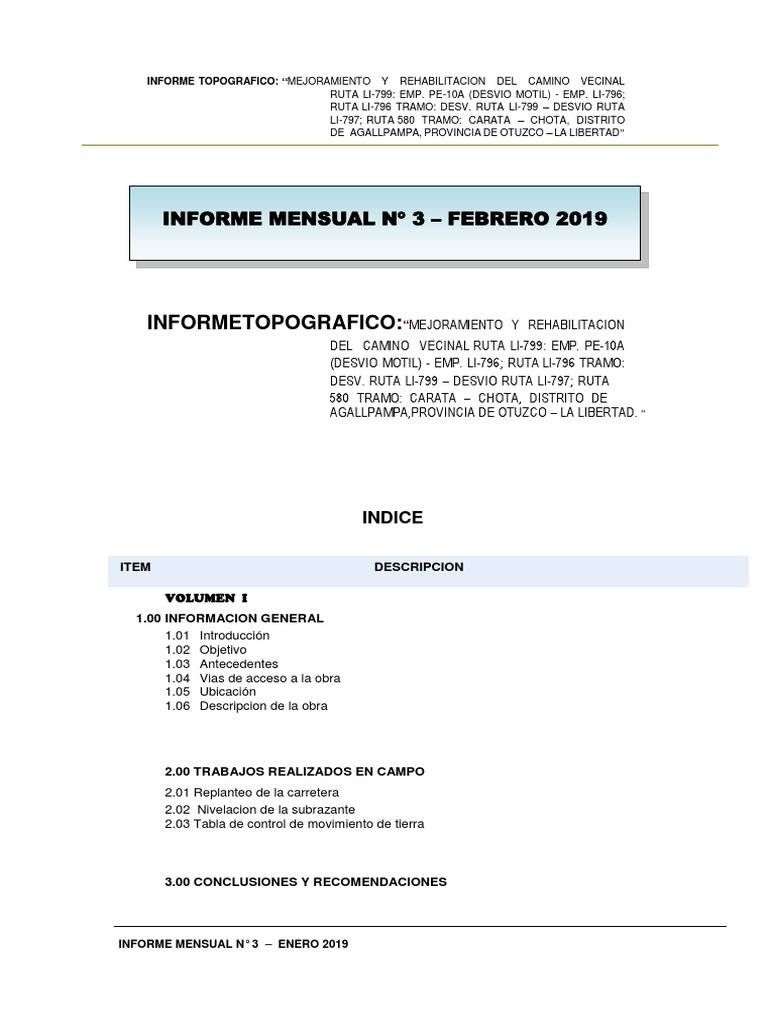 Informe Topografico Carretera Chota 3 | PDF | La carretera | Topografía