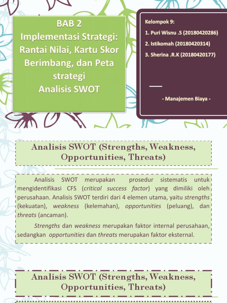 Manajemen Biaya Bab 2 - Implementasi Strategi: Rantai Nilai, Kartu ...