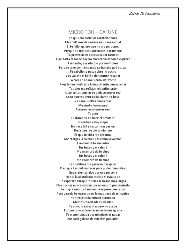 Micro TDH Cafuné | PDF