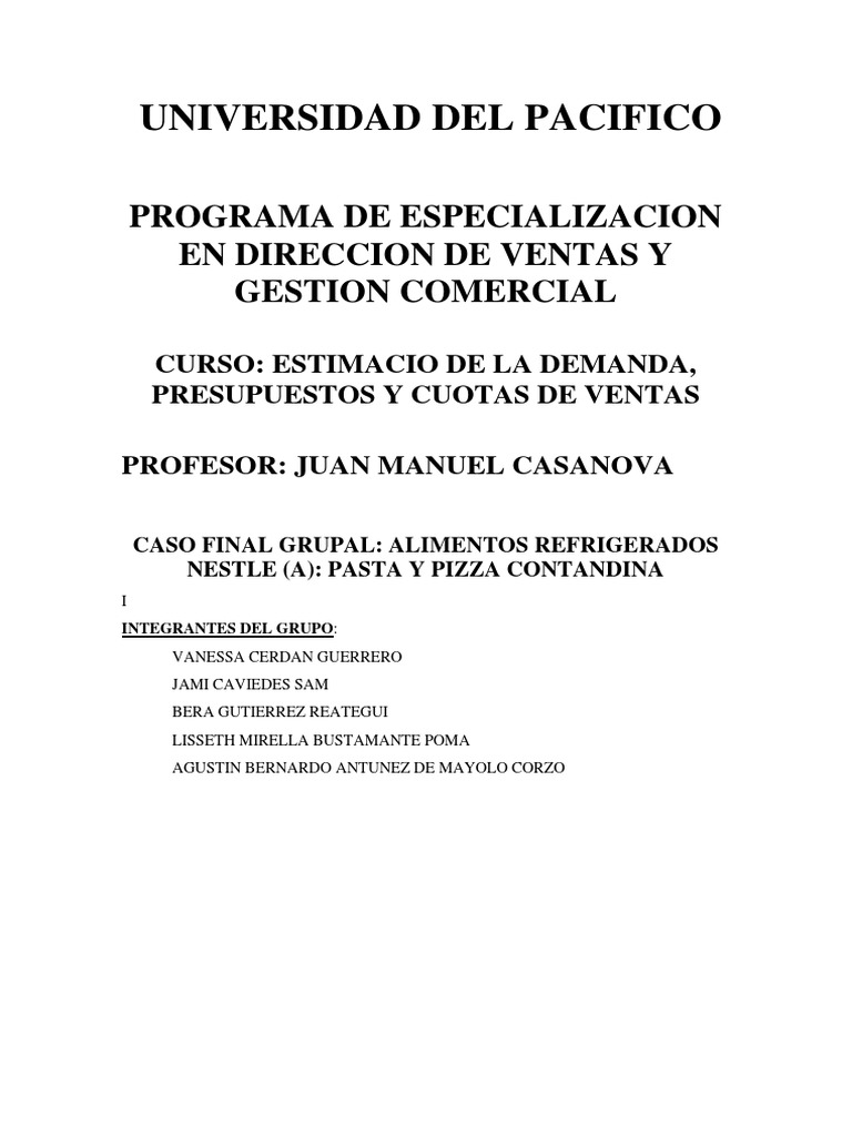 Caso Nestle Word - Agustin | PDF | Hacerse un nido | Pasta