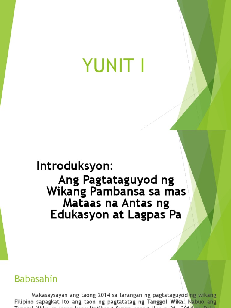 Yunit I | PDF