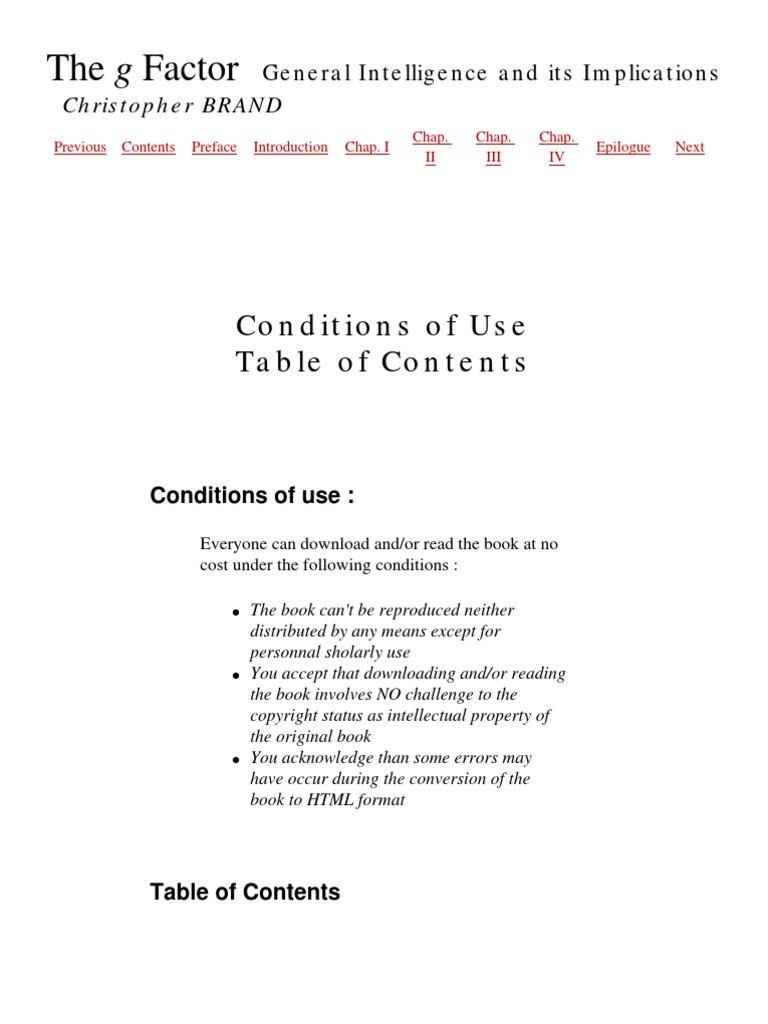 The G Factor - General Intelligence and Its Implications - Chris Brand ...