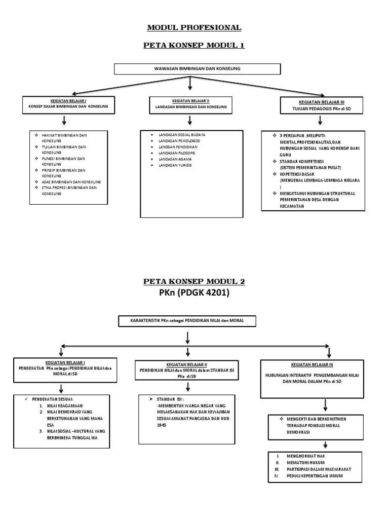 Modul Profesional Peta Konsep Modul 1: Wawasan Bimbingan Dan Konseling