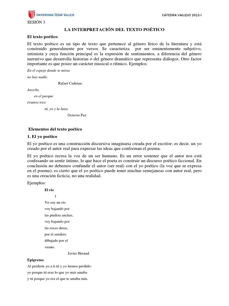 La Interpretación Del Texto Poético El texto poético | Metro (poesía ...