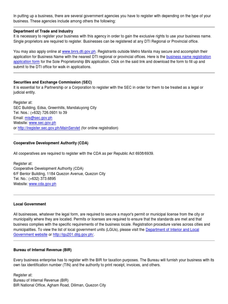 WWW - Bnrs.dti - Gov.ph Business Name Registration Application Form ...