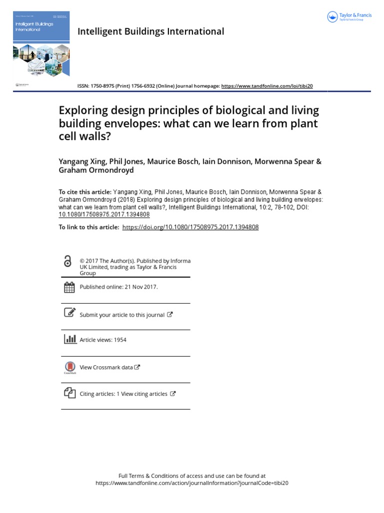 Exploring Design Principles of Biological and Living Building Envelopes ...