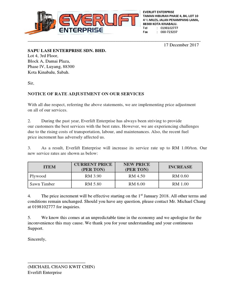 Notis Naik Harga | PDF