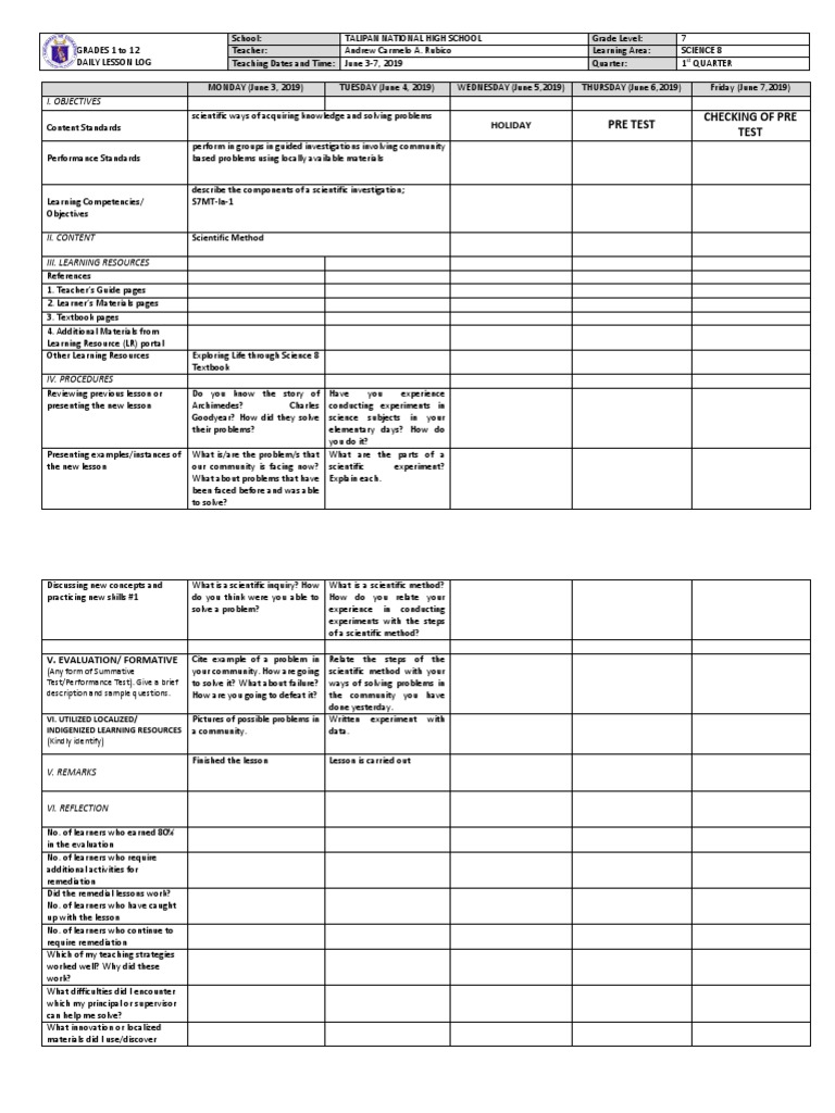 DLL - Science 8 Edited | PDF | Solution | Solubility