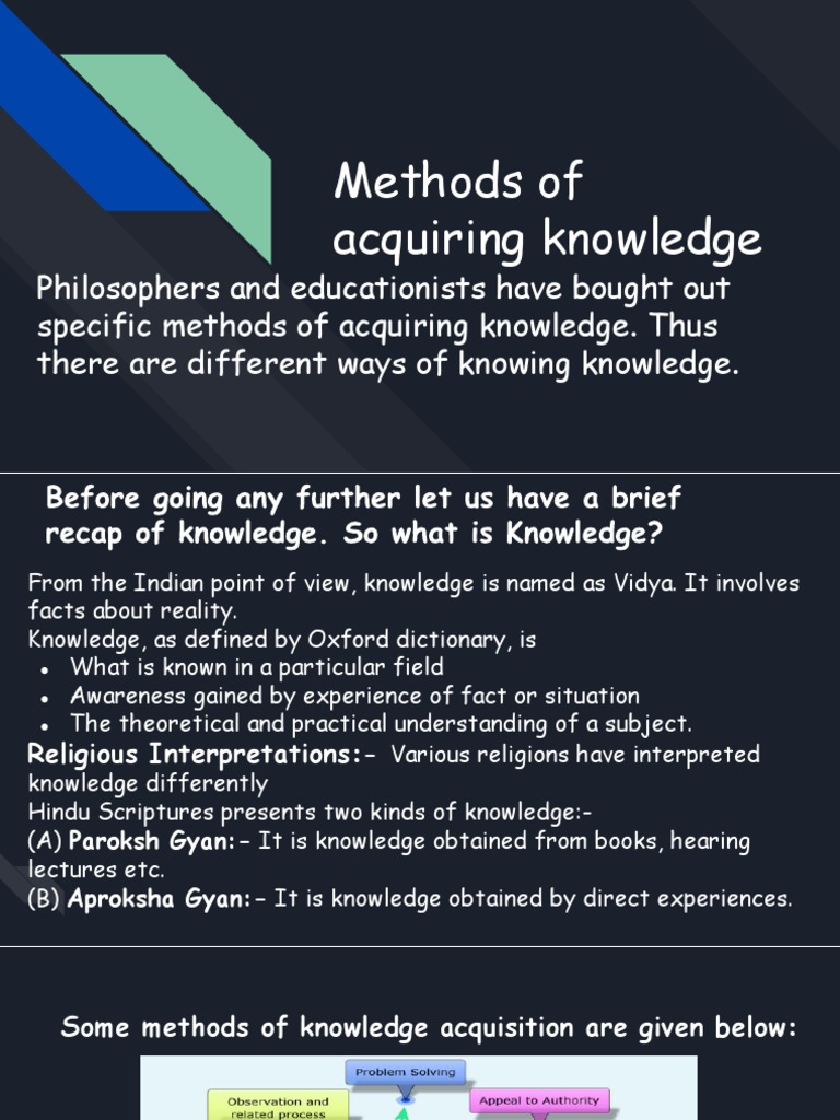 Methods of Acquiring Knowledge | PDF | Inductive Reasoning | Scientific ...