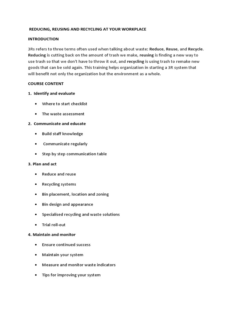 3r Training Outline | PDF