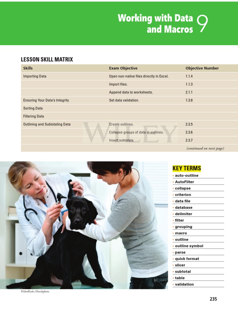 MOAC Excel 2013 Lesson 9 - Working With Data and Macros PDF | PDF ...