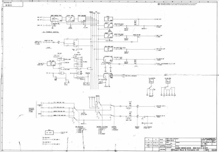 Neve BCM10 Audio Mixing Desk - Schematic Block PDF | PDF