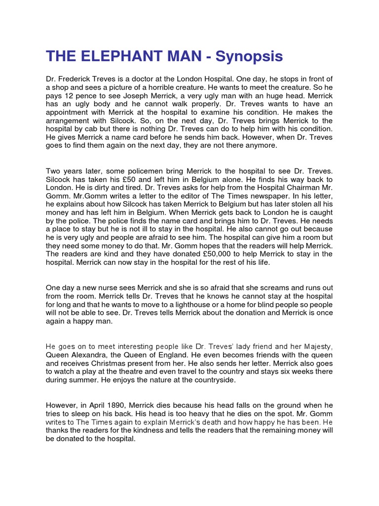 The Elephant Man - Synopsis | PDF