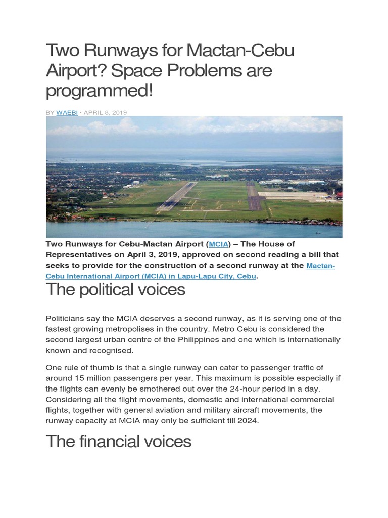 Two Runways For Mactan | PDF | Runway | Aviation Safety
