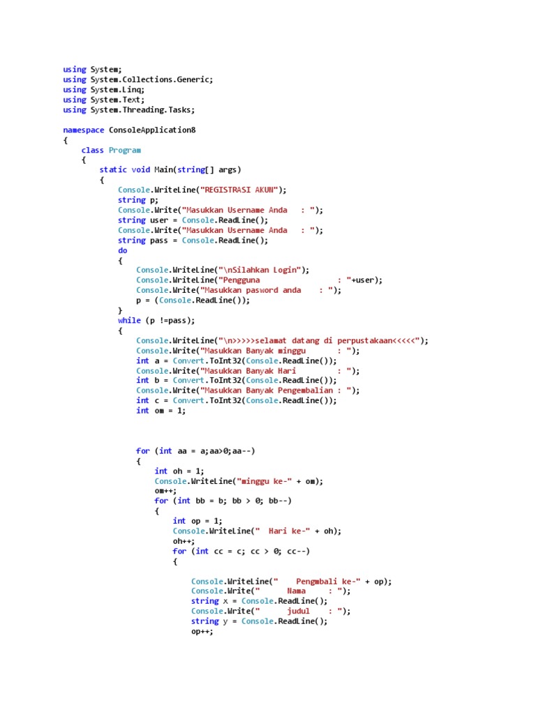 Koding Visual Studio Registrasi Akun Simple | PDF