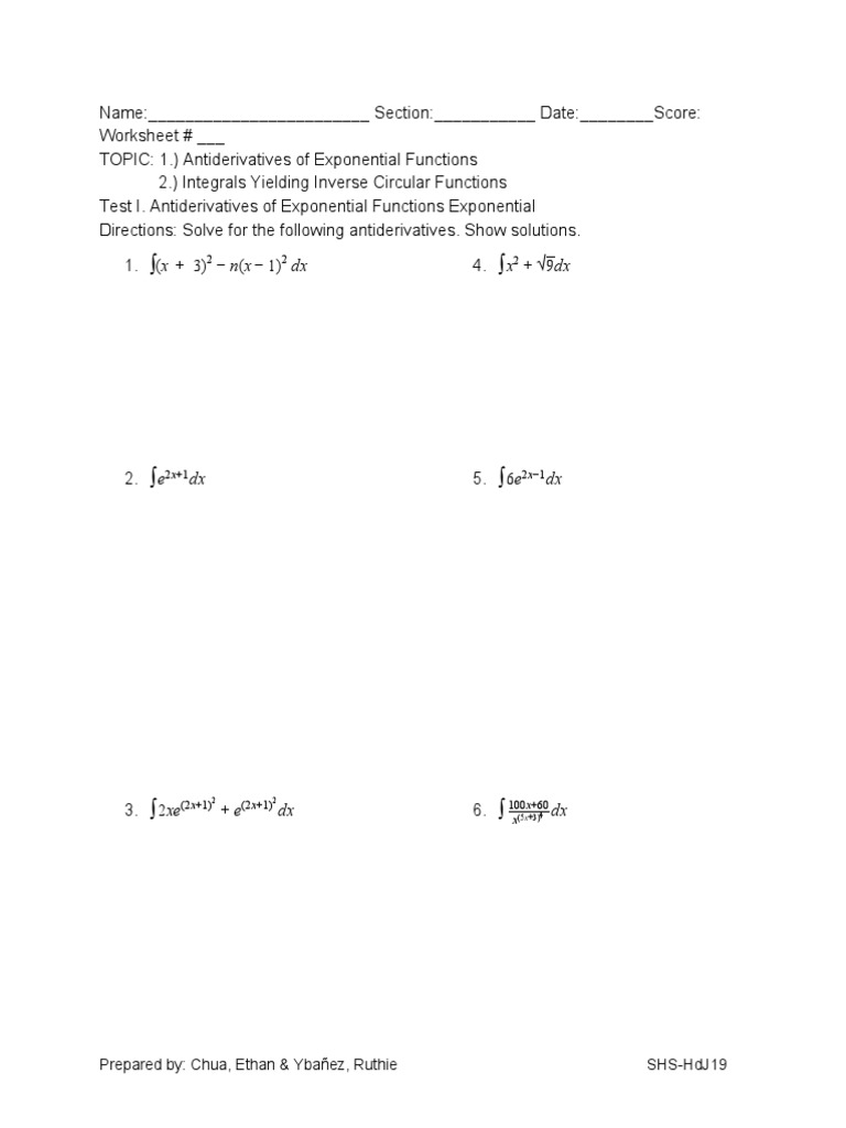 Calc Worksheets | PDF