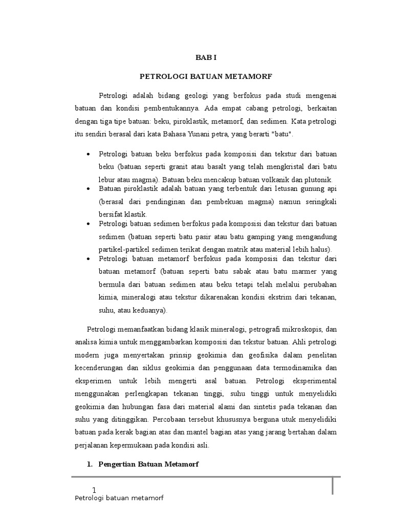 Petrologi Batuan Metamorf dan Prosesnya | PDF