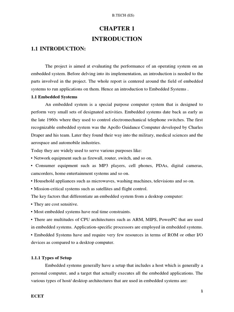 1.1 Embedded Systems: B.Tech (Es) | PDF | Rectifier | Embedded System