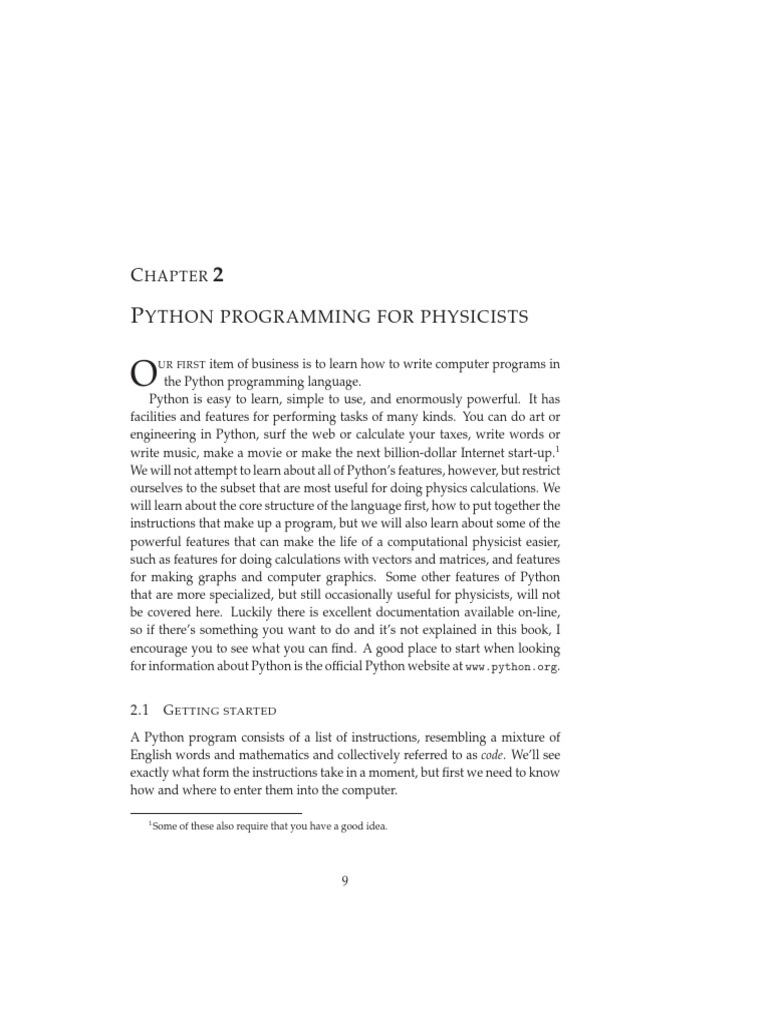 Newman Computational Physics Chap 2-5 | PDF | Variable (Computer Science) | Division (Mathematics)