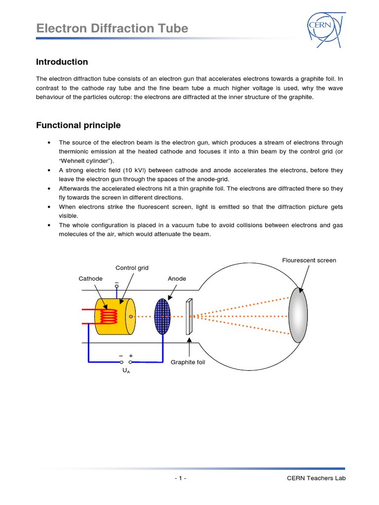 Electron Diffraction Tube Pdf Pdf Electron Diffraction