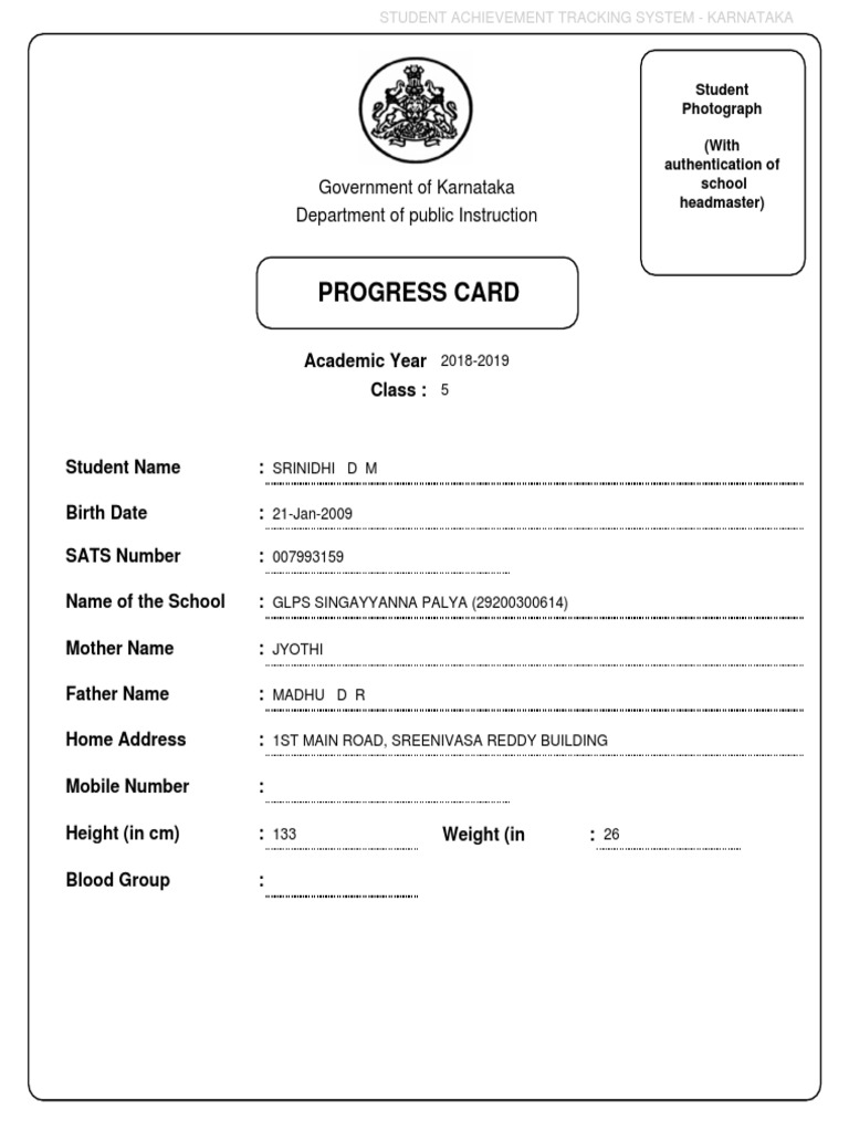 Progress Report Card | PDF | Behavior Modification | Schools