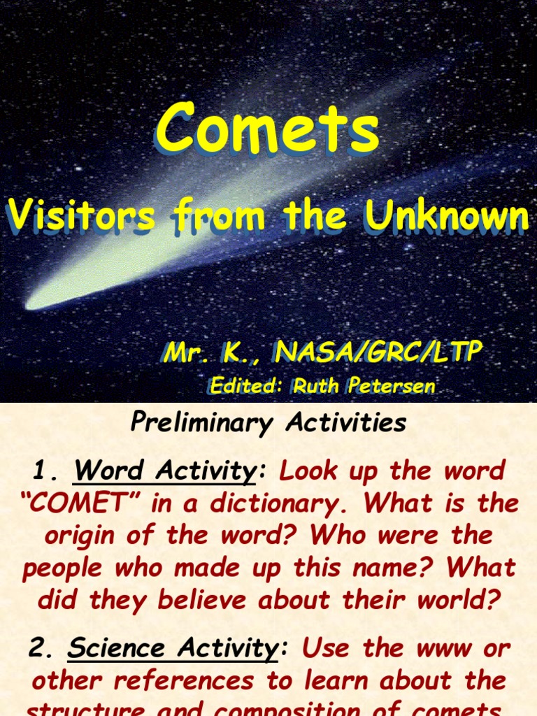 Comets: Visitors From The Unknown | PDF | Comet | Astronomy
