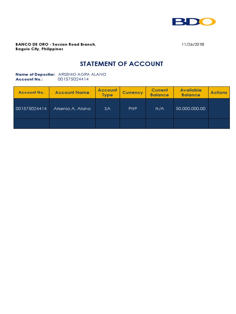 Statement of Account | PDF