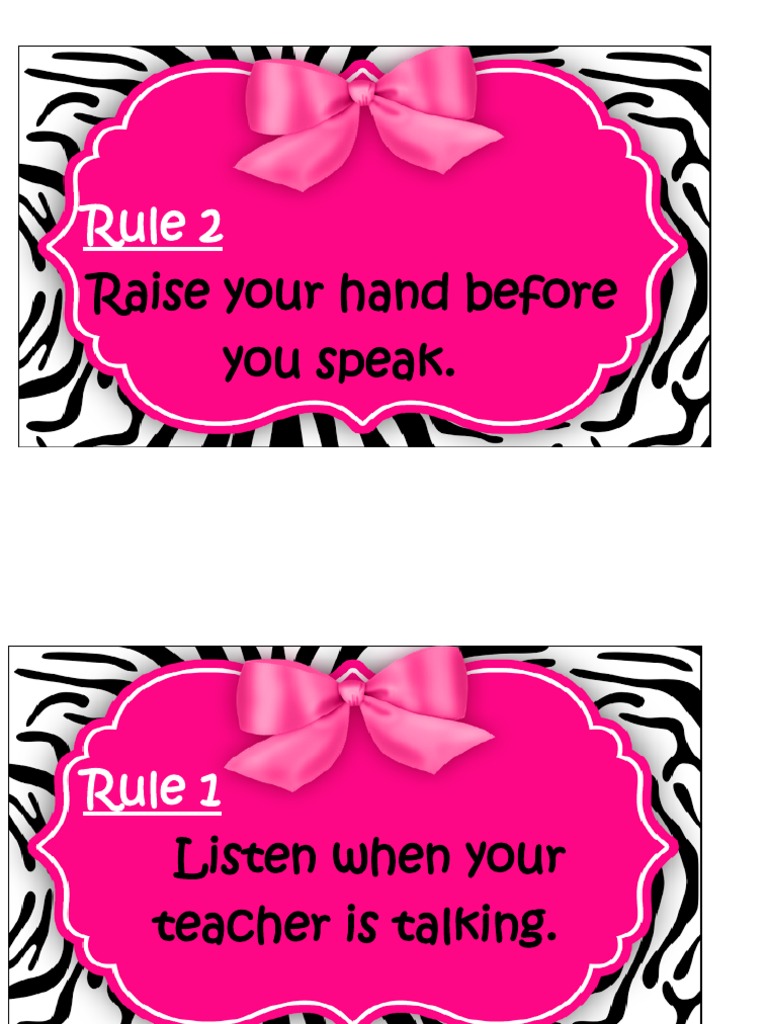 Rule 2: Raise Your Hand Before You Speak | PDF