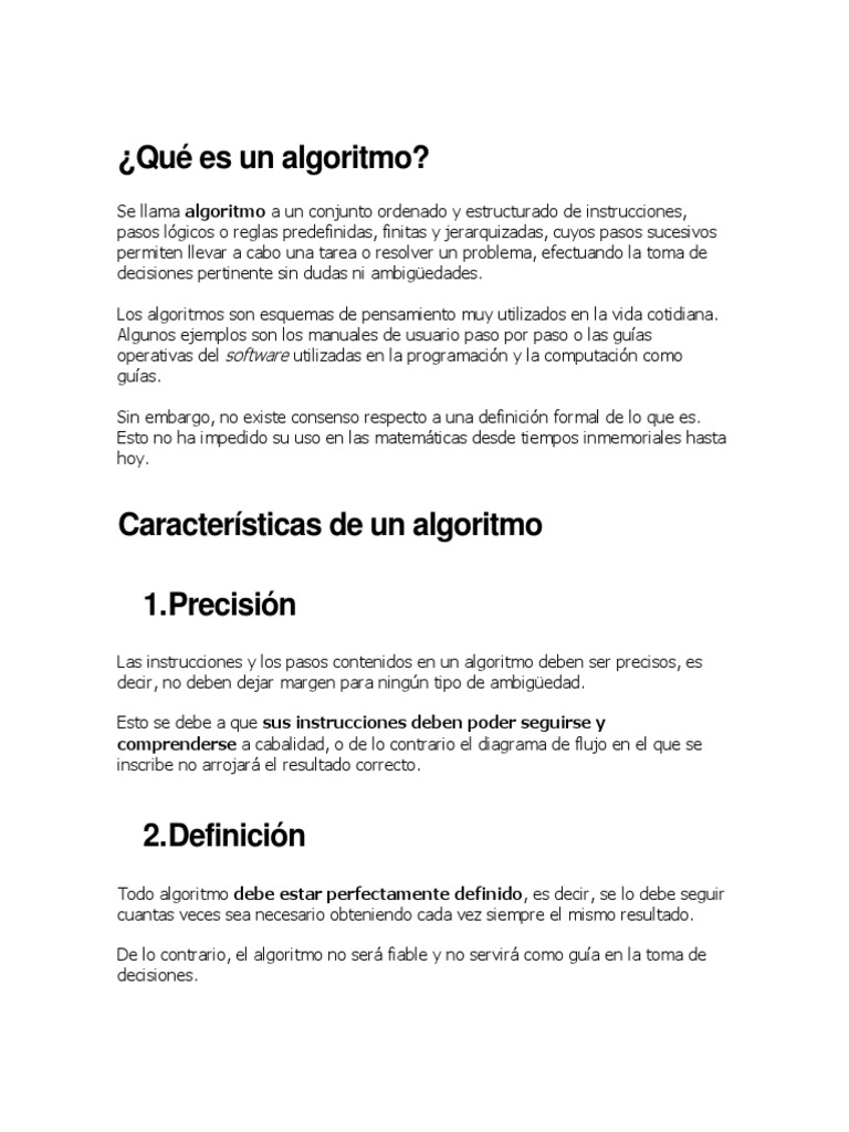 Qué Es Un Algoritmo | PDF | Informática | Tecnología