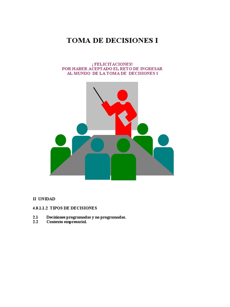 Programadas y No Programadas | PDF | Toma de decisiones | Planificación