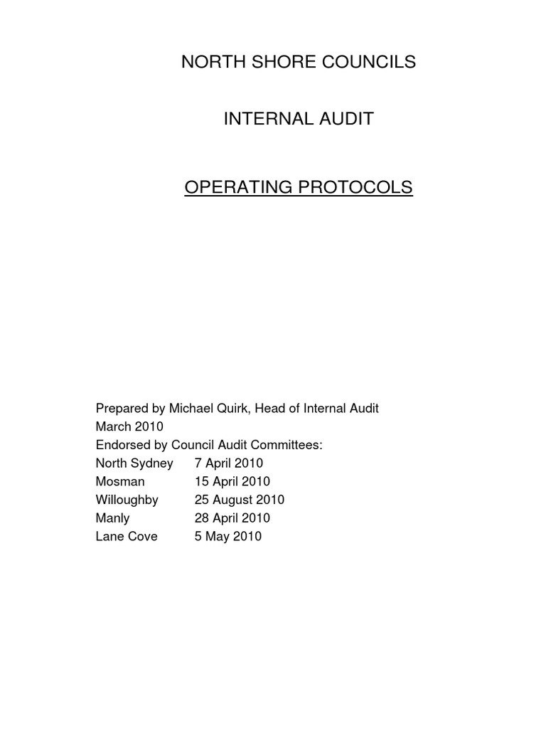 Operating Protocols | Download Free PDF | Internal Audit | Audit Committee