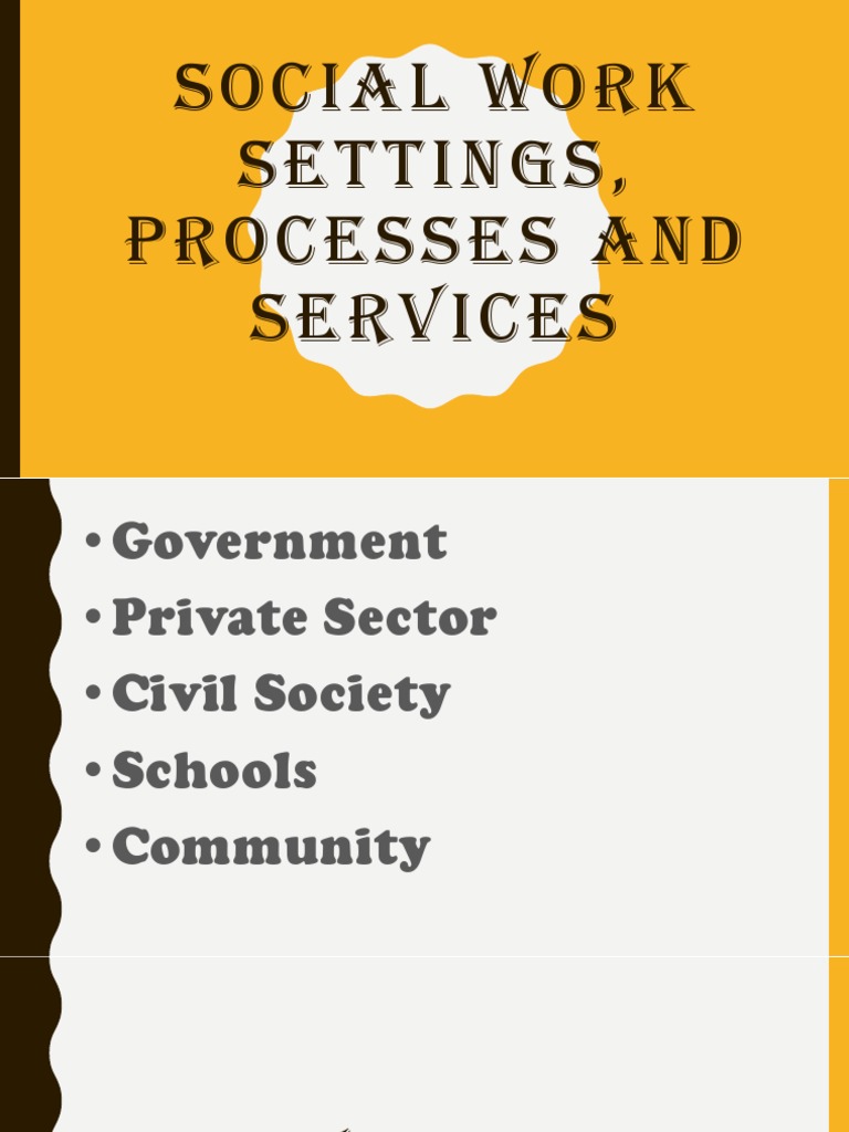 Social Work Settings, Processes and Services | PDF