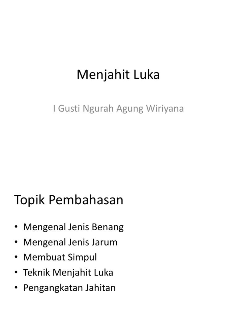 Menjahit Luka | PDF