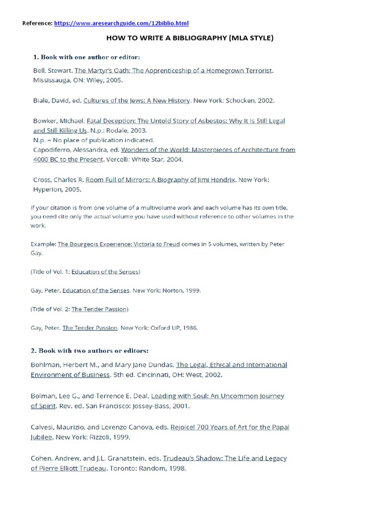 How To Write A Bibliography (Mla Style) | PDF