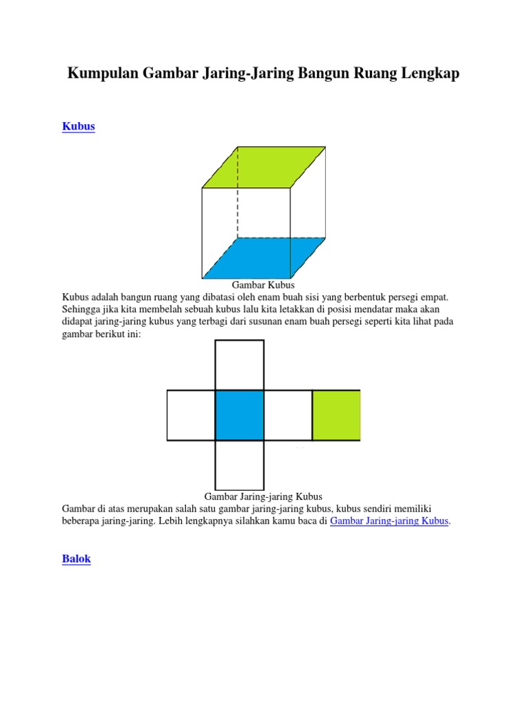 Gambar Jaring-Jaring Bangun Ruang | PDF