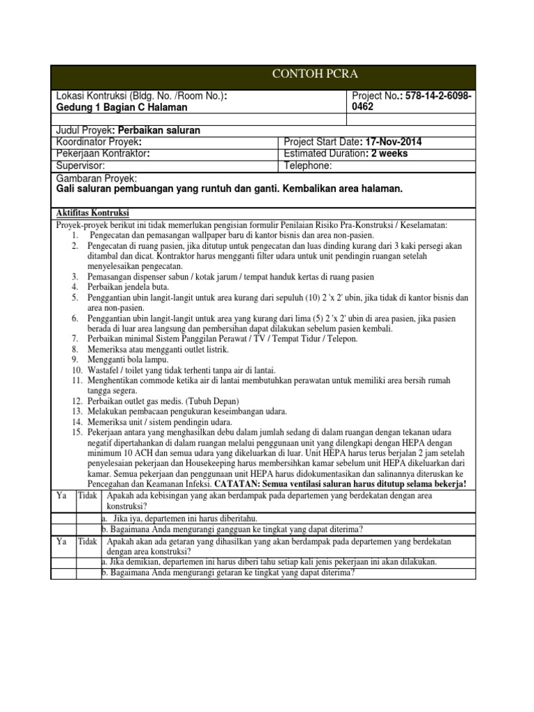 3b. Contoh PCRA | PDF | Teknologi & Rekayasa