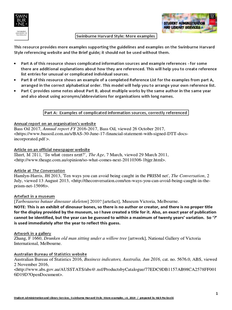 Harvard Style Example | PDF | Acronym | Lecture