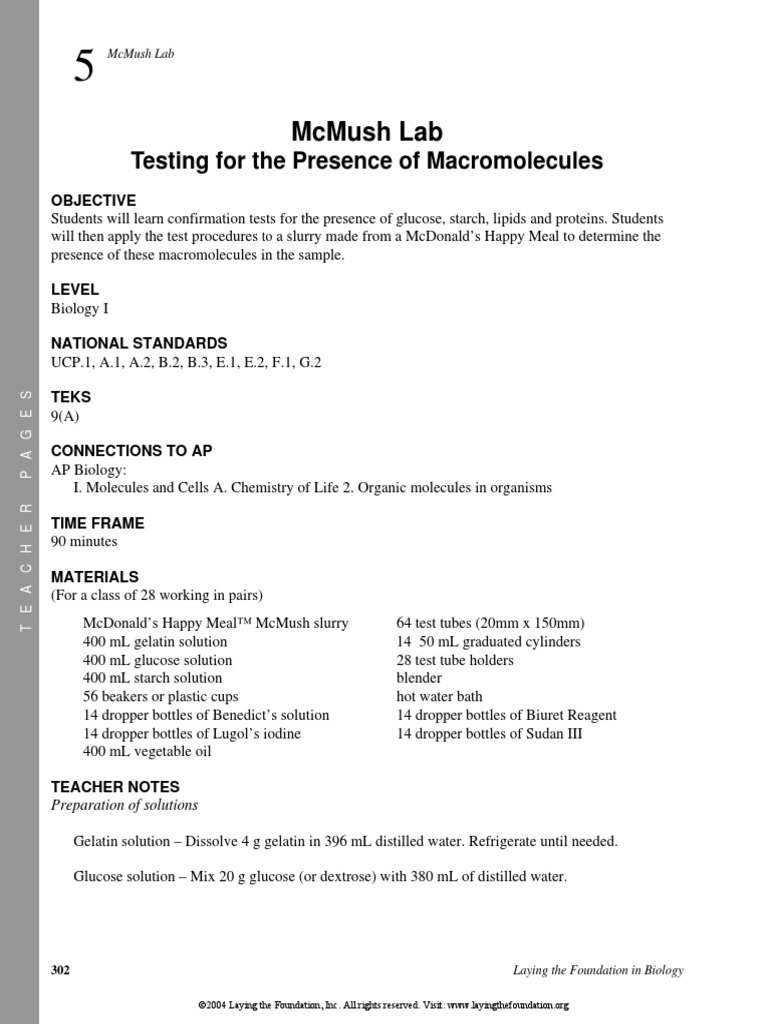 McMush Lab PDF | PDF | Carbohydrates | Chemistry