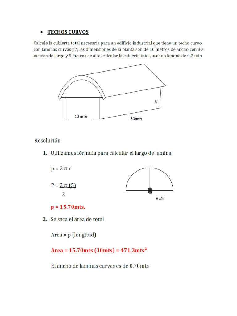 Ejemplo de Techo Curvo | PDF