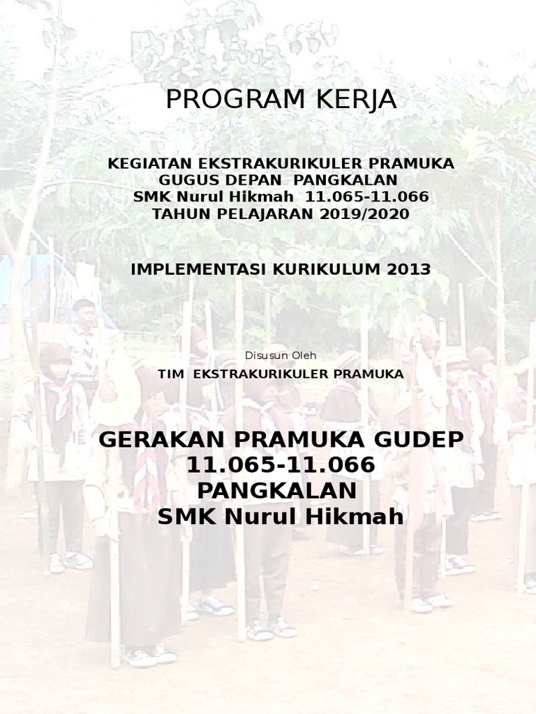 Proker Pramuka SMK Nurul Hikmah II Kota Bekasi | PDF | Bisnis | Seni