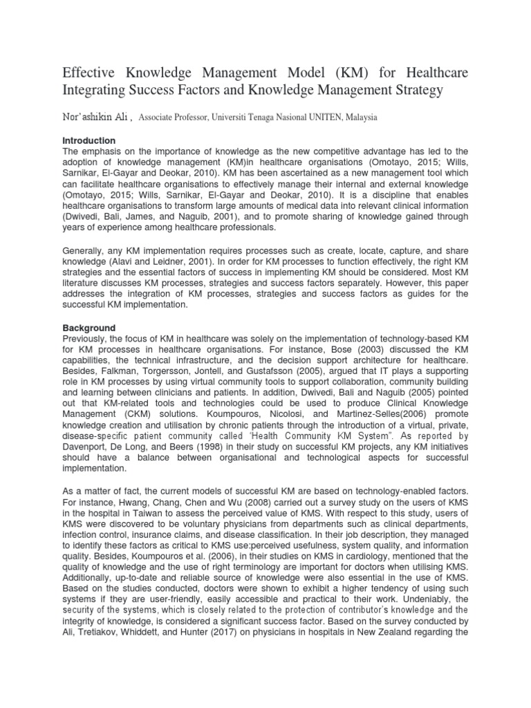 Effective Knowledge Management Model | PDF | Knowledge Management | Strategic Management